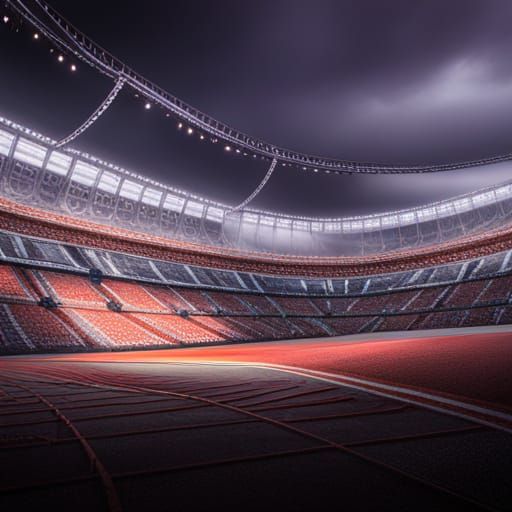football stadium detailed matte painting, deep color, fantastical ...