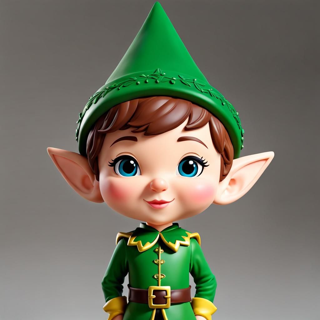 an adorable elf, rubber bobblehead character. - AI Generated Artwork ...