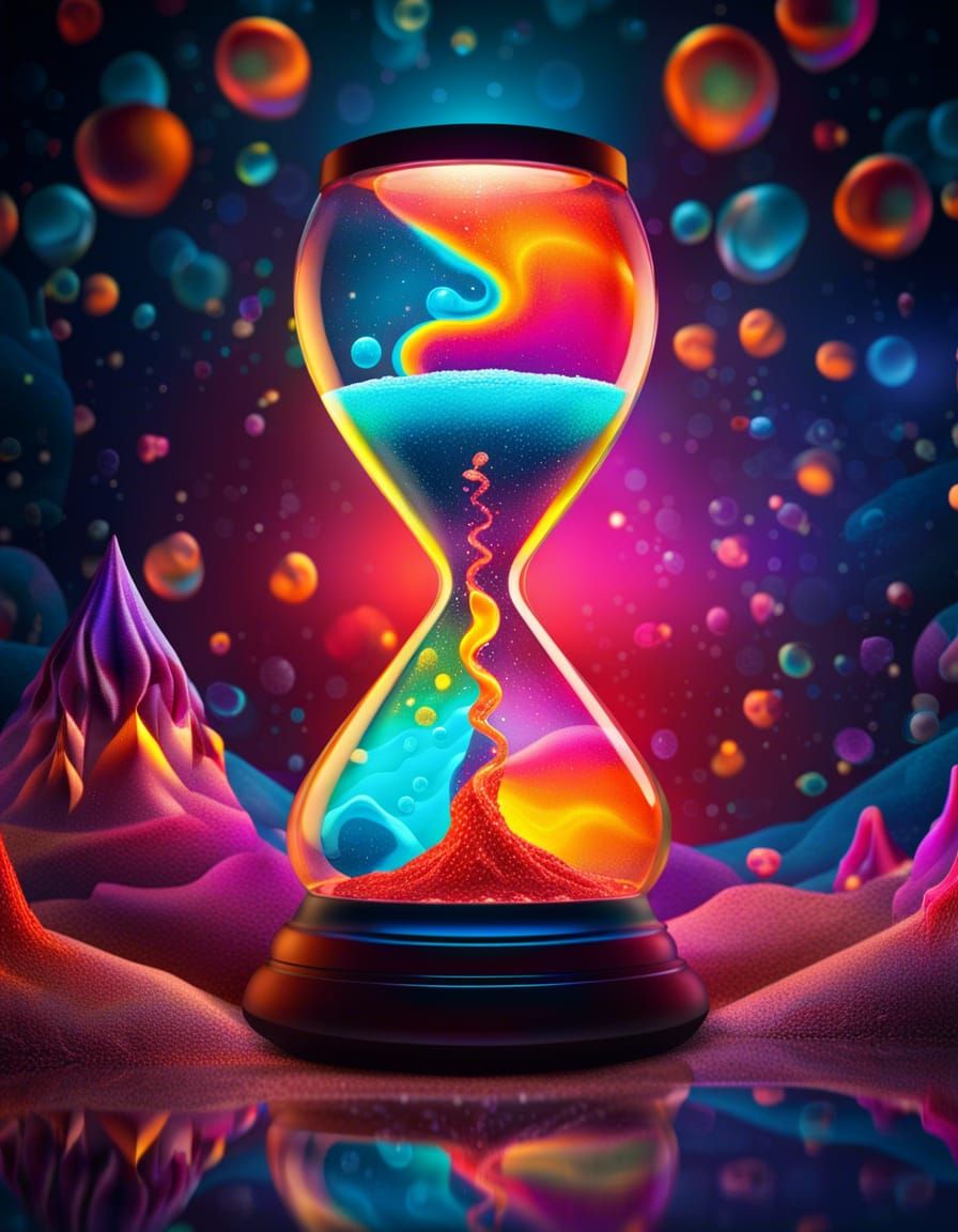 VIbrant Lava Lamp Hourglass #1 - AI Generated Artwork - NightCafe Creator