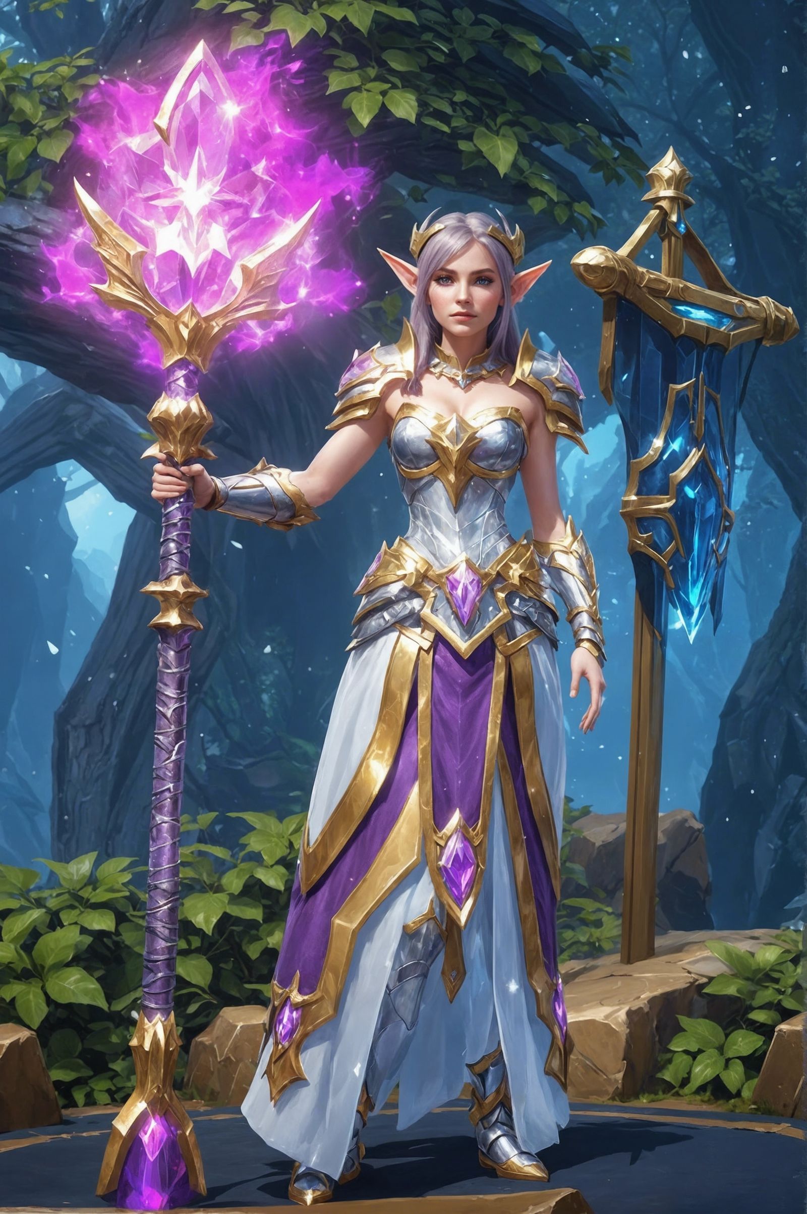 Female crystal elf, wearing shiny battle armor - AI Generated Artwork ...