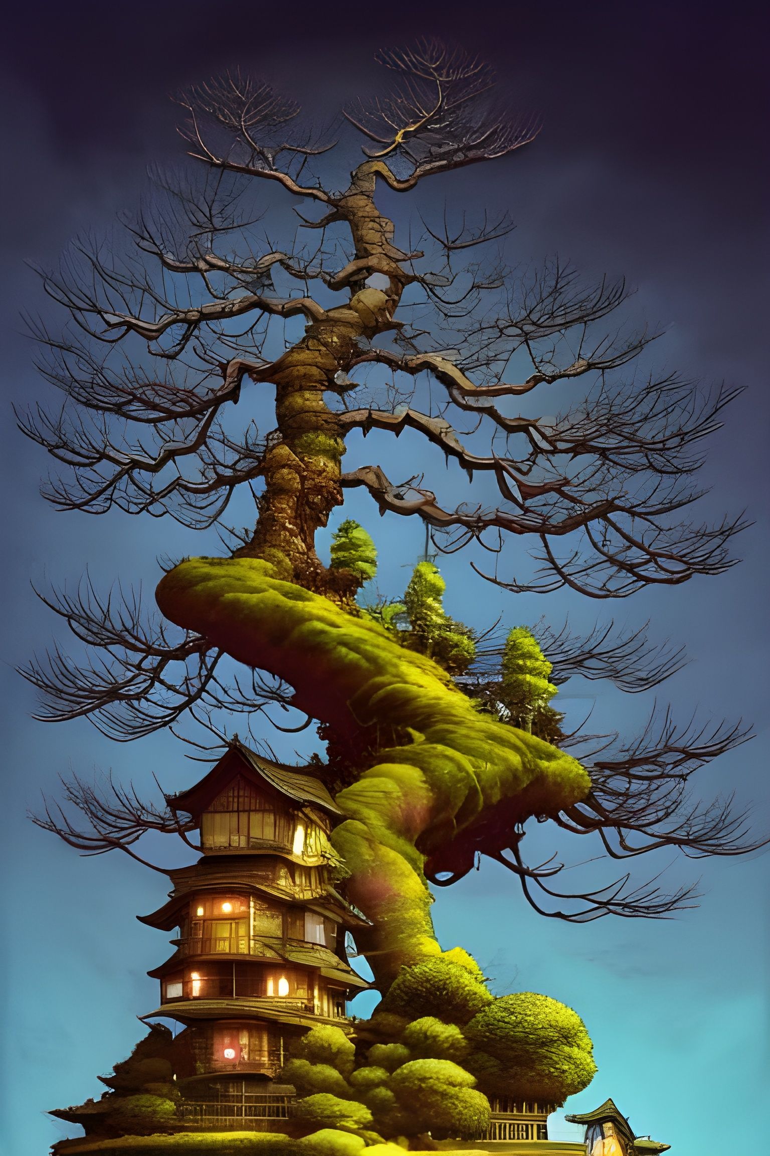 Bonsai village - AI Generated Artwork - NightCafe Creator