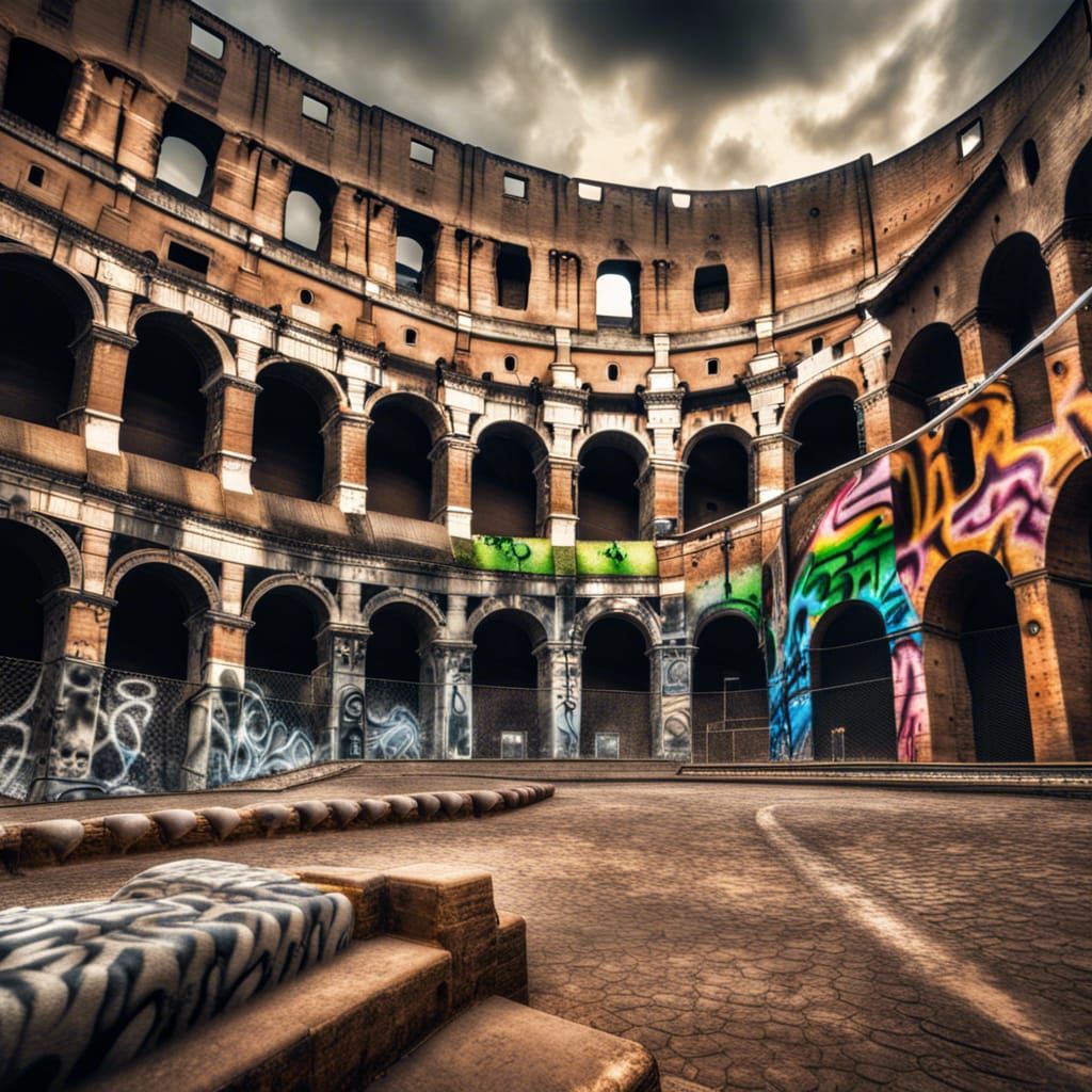 Graffiti Coloseum III - AI Generated Artwork - NightCafe Creator