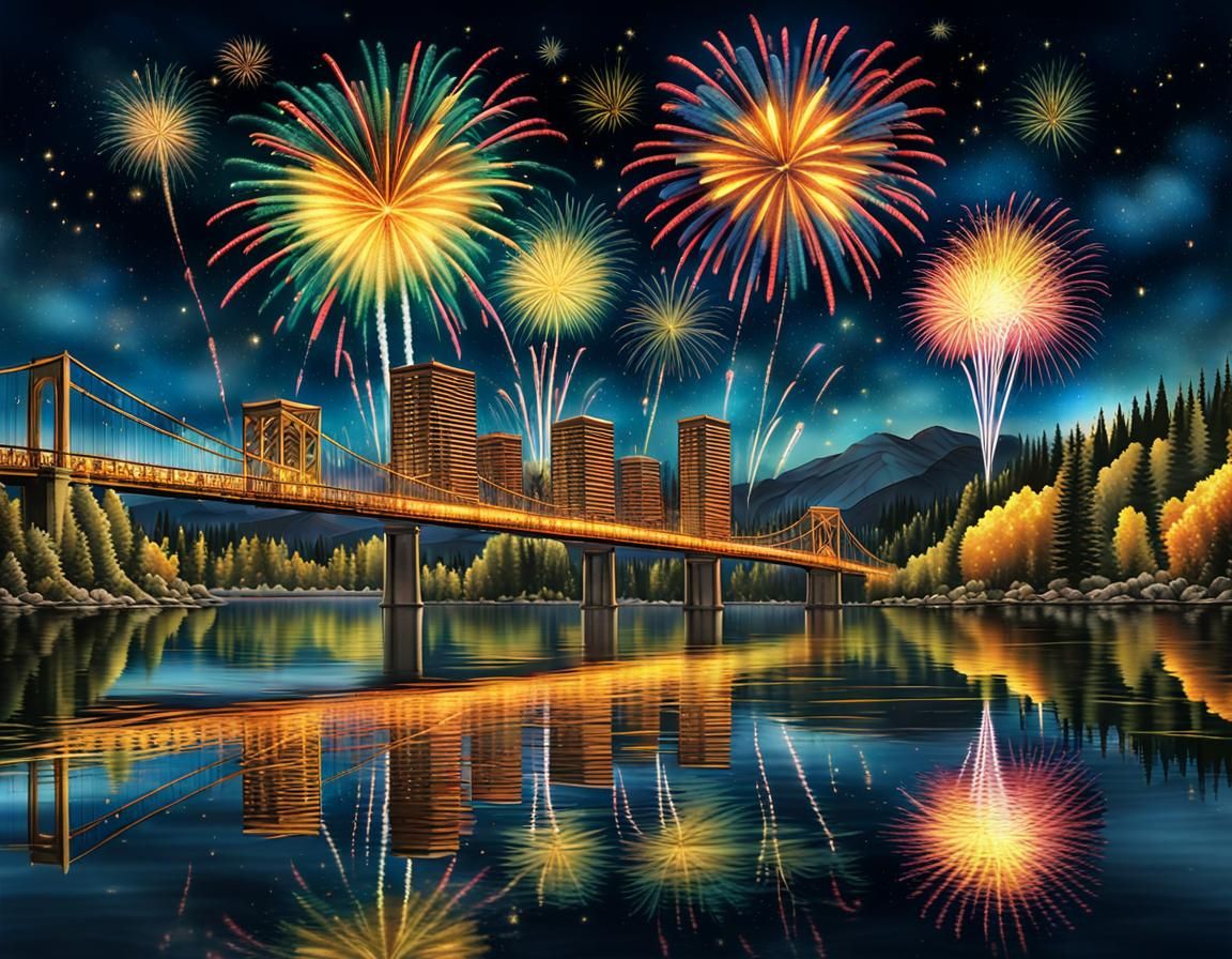 Fireworks celebrations - AI Generated Artwork - NightCafe Creator
