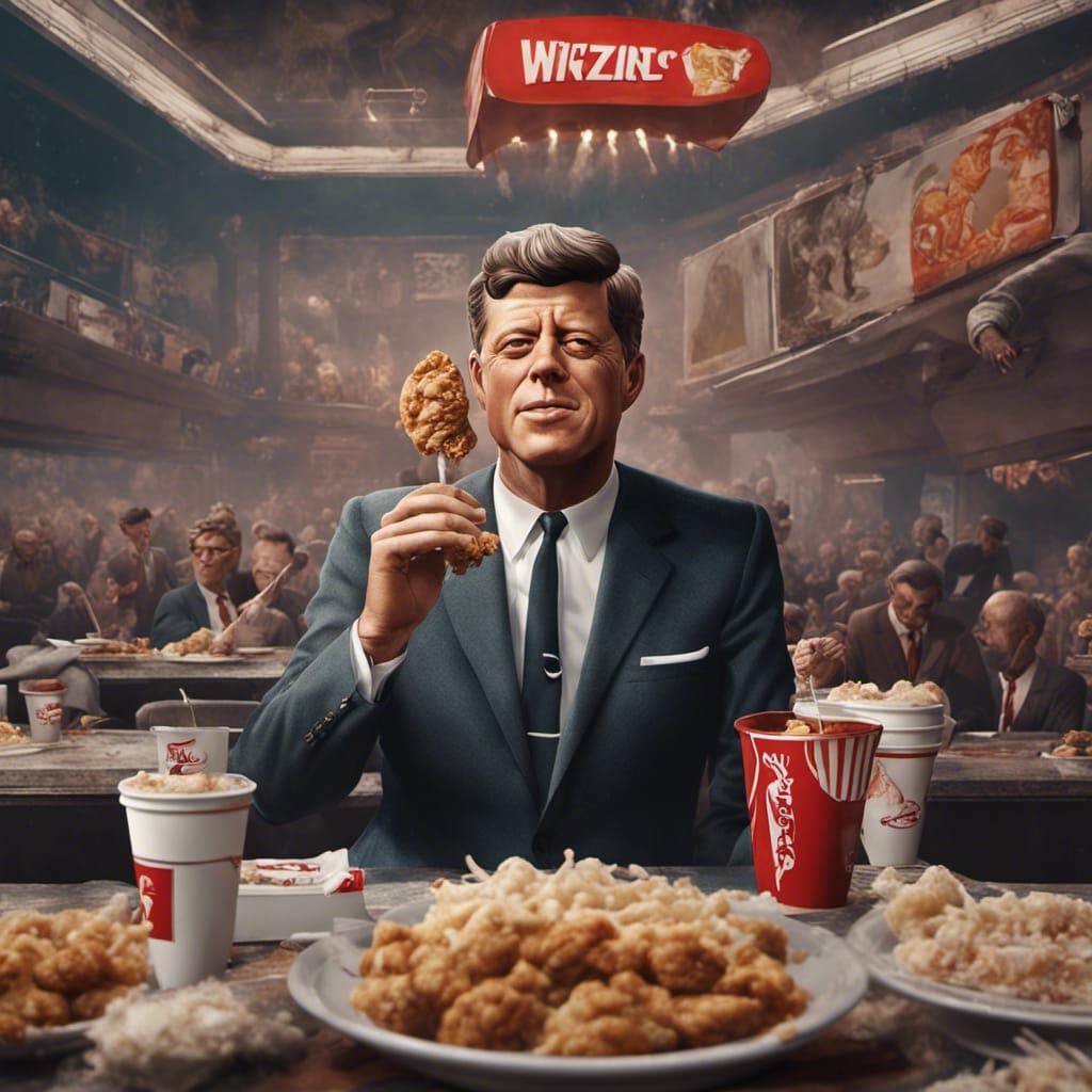 JFK eating KFC - AI Generated Artwork - NightCafe Creator