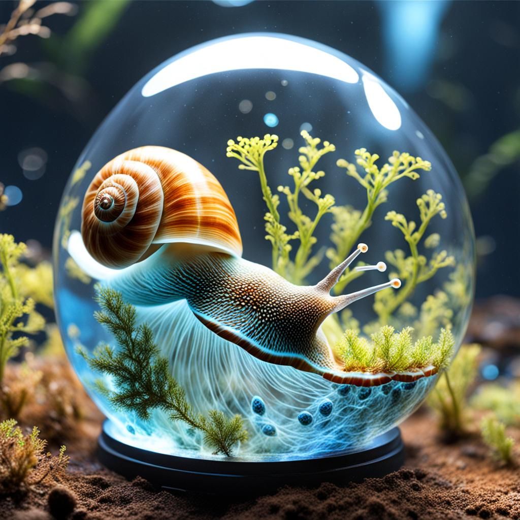 A pretty bioluminescent snail. - AI Generated Artwork - NightCafe Creator