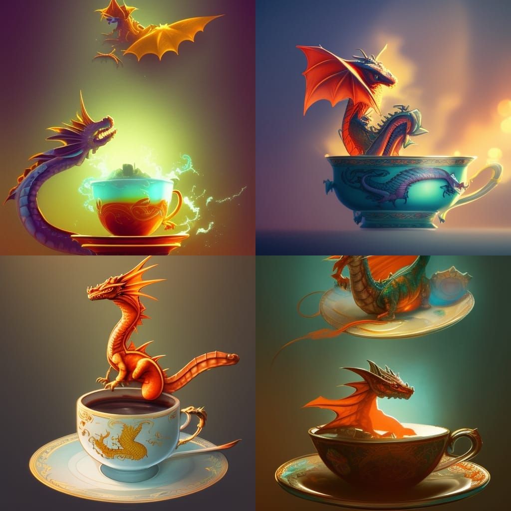 Teacup Dragons - AI Generated Artwork - NightCafe Creator