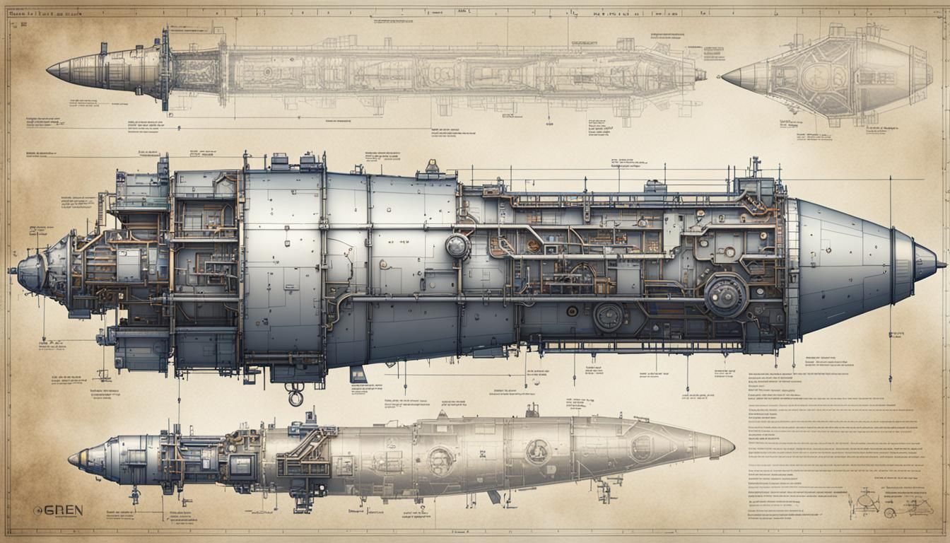 Technical drawing 05 - AI Generated Artwork - NightCafe Creator