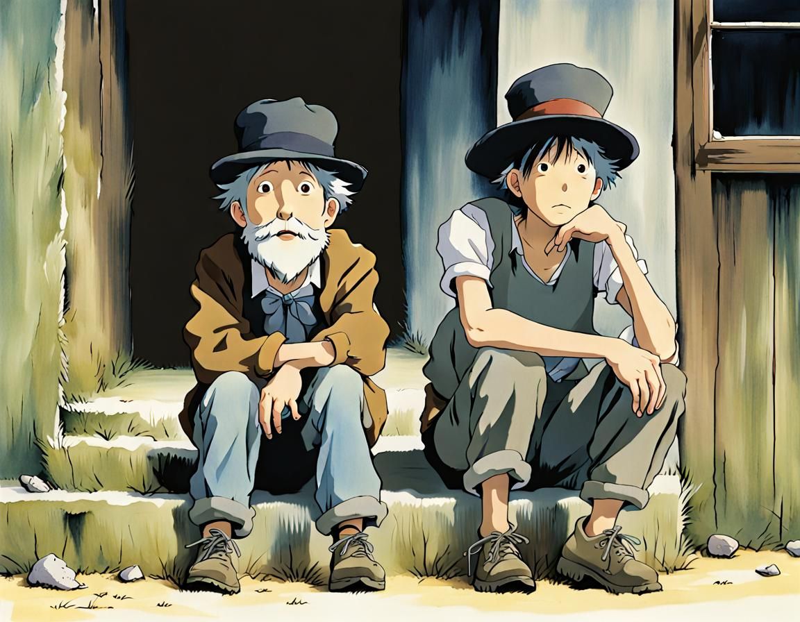 Waiting for Godot studio Ghibli - Ghibli-Style Waiting for ...