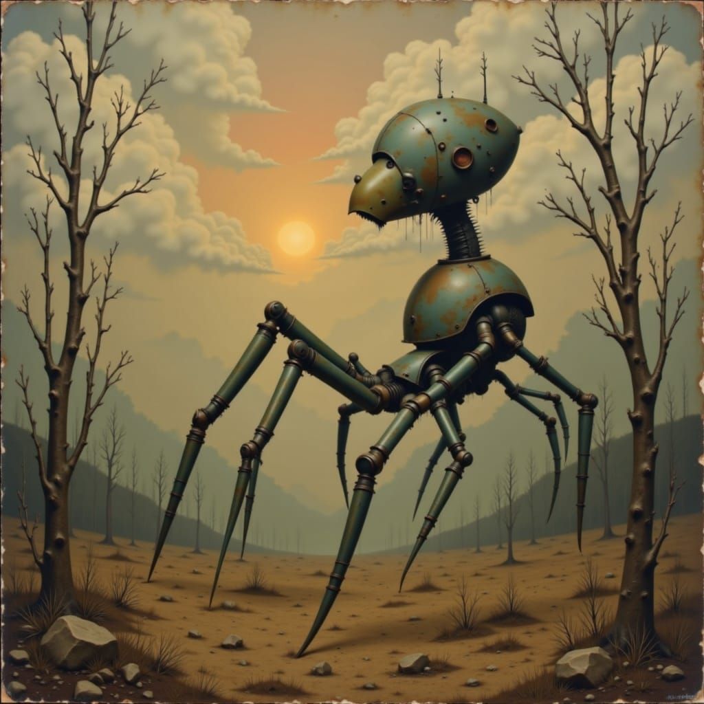 lean back - Mechanic Spiders in a Burning Landscape