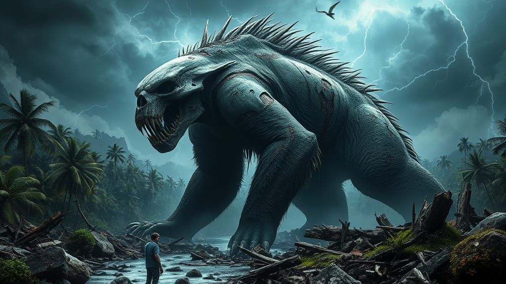 A striking ultra-realistic render of a colossal alien creature ...