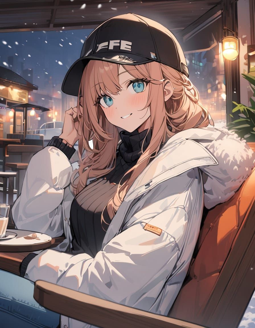 Snowy Cafe (AnimagineXL) - Surreal Modern Winter Scene with ...