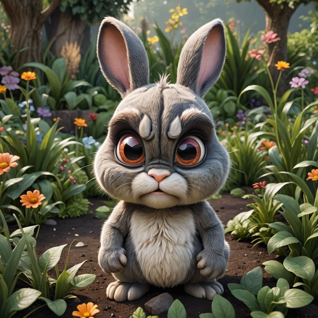 Grumpy Bunny - AI Generated Artwork - NightCafe Creator