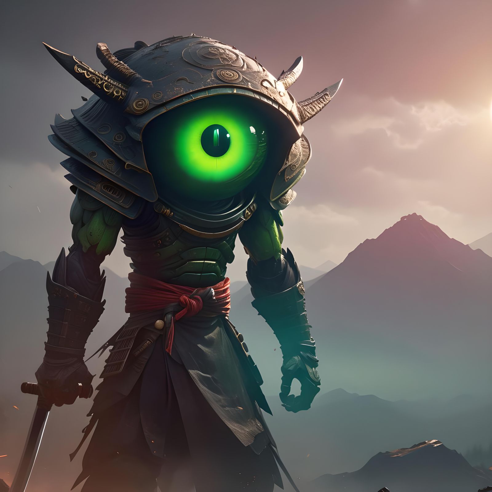 One-Eye Samurai - AI Generated Artwork - NightCafe Creator