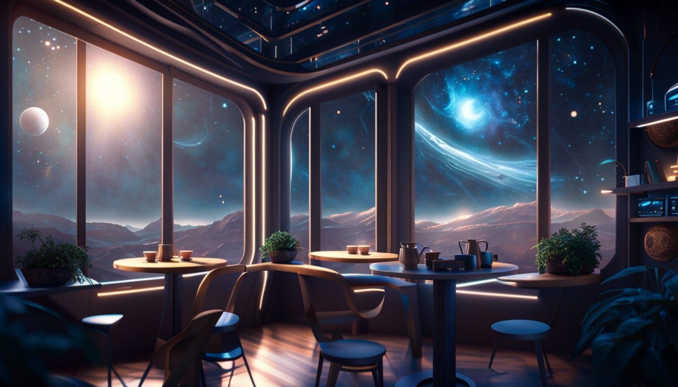 Moon café - AI Generated Artwork - NightCafe Creator