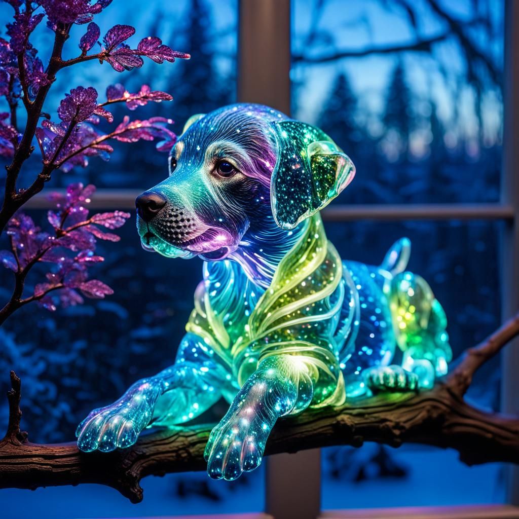 Bioluminescent doggo - AI Generated Artwork - NightCafe Creator