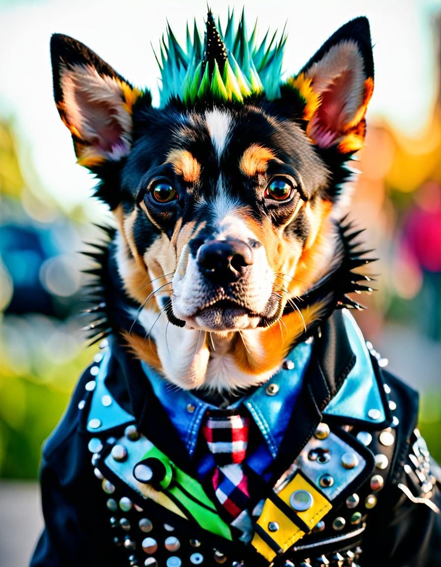 Punk Rock Dog - AI Generated Artwork - NightCafe Creator