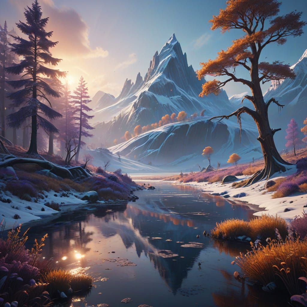 icy winter wonderland landscape - Winter Wonderland in Vibra...