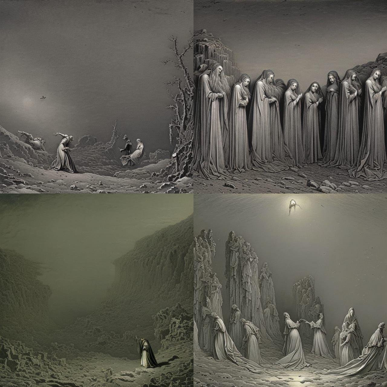 the five stages of grief manifest sinister by Greg Rutkowski horror ...