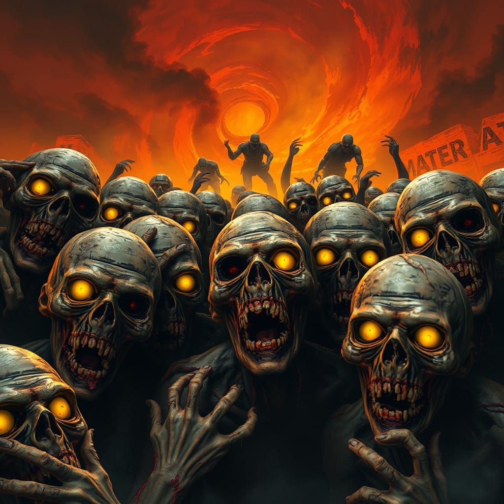 We've Come for You All - Grotesque Zombie Horde in Hellish,