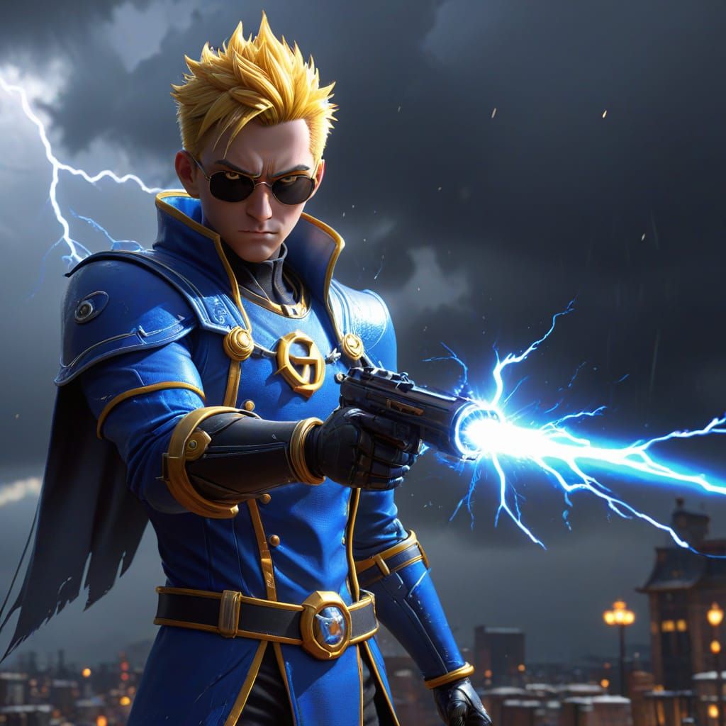 Anime Supervillain Controls Weather with Lightning... - AI Art