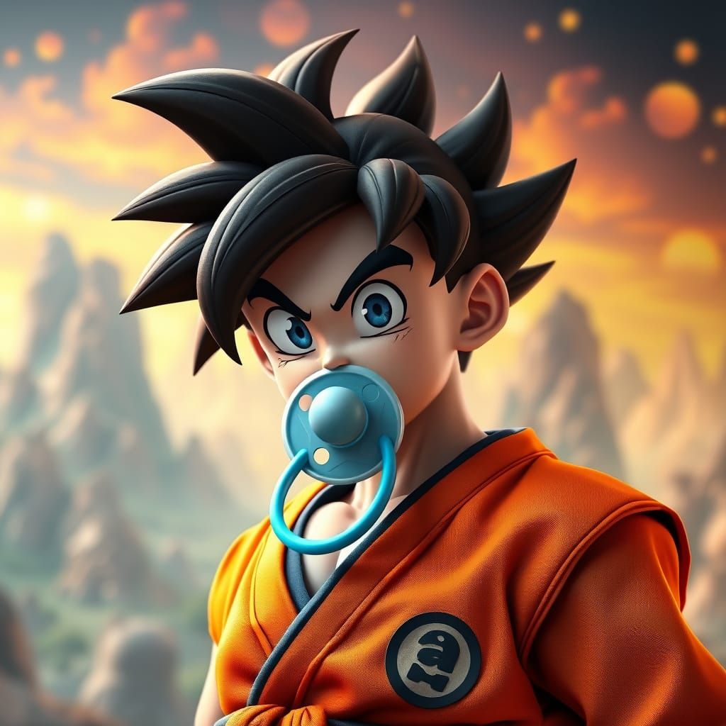 Goku with pacifier - Goku with pacifier