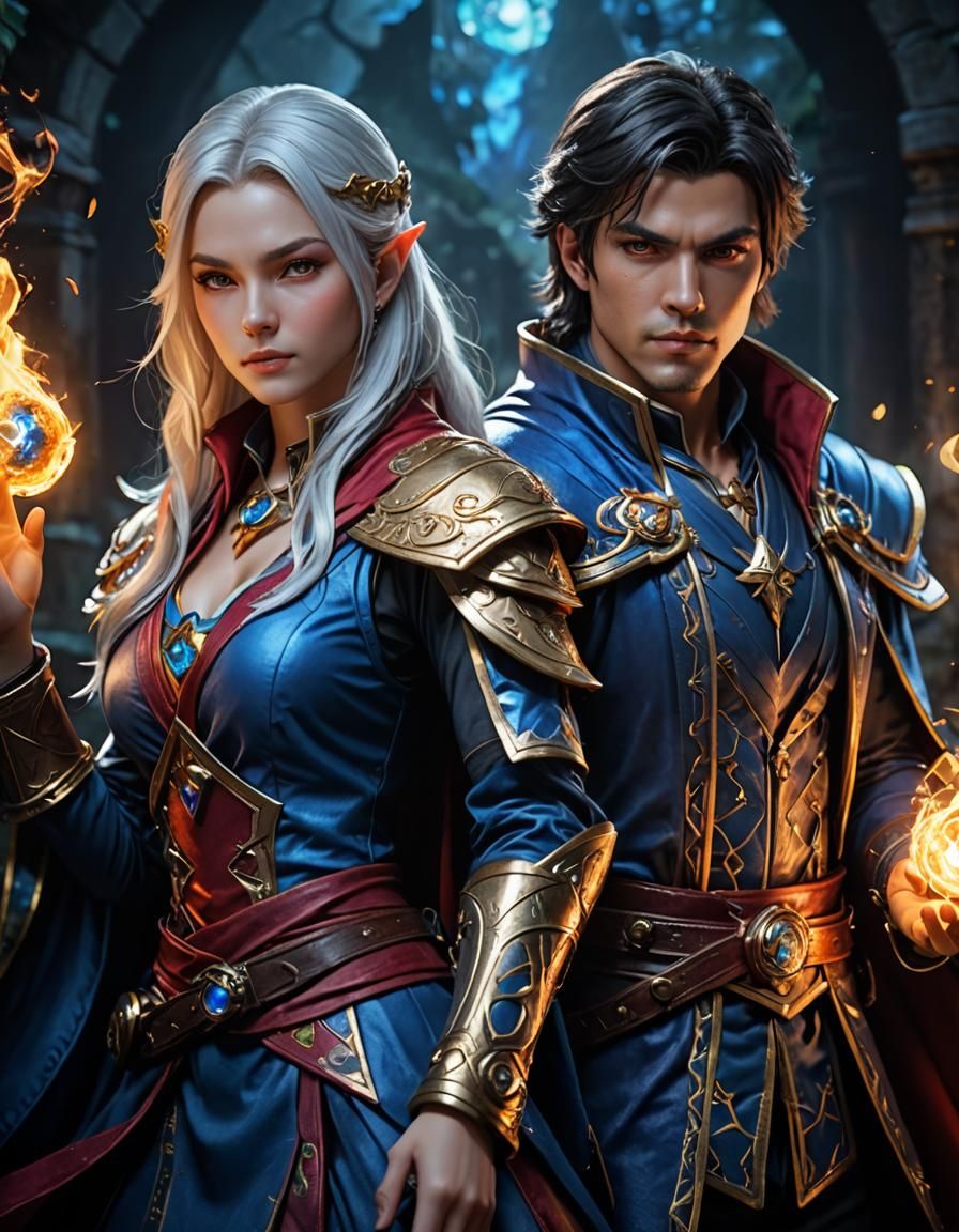 Magic User Duo - AI Generated Artwork - NightCafe Creator