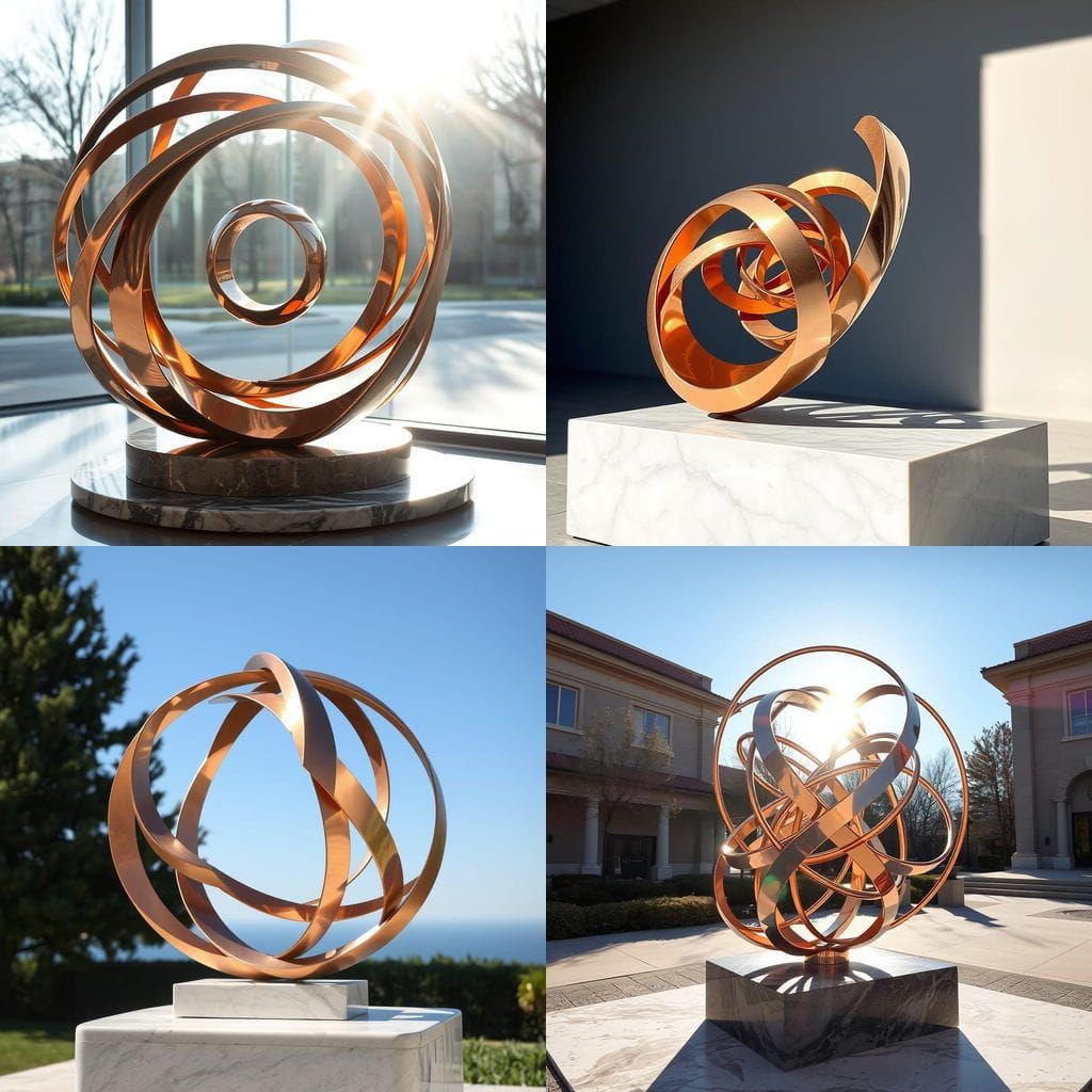 Quantum passing of time. - Timeless Copper Sculpture in Vibr...