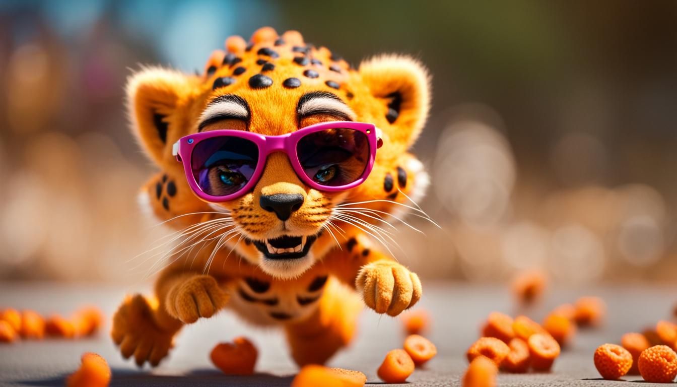 Baby Chester Cheetah with scary eyes - AI Generated Artwork - NightCafe ...