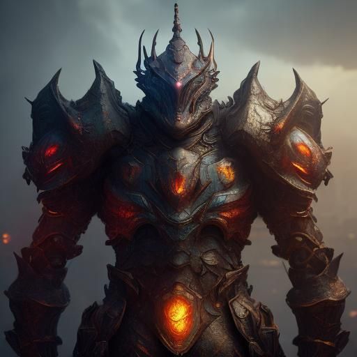 A knight in demon scale armor : r/nightcafe