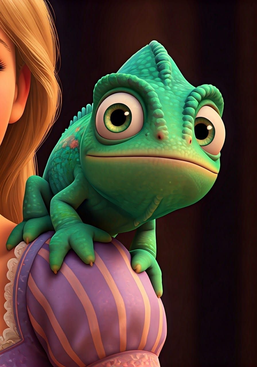 Rapunzel's Trusty Sidekick; - Enchanting Chameleon Companion...