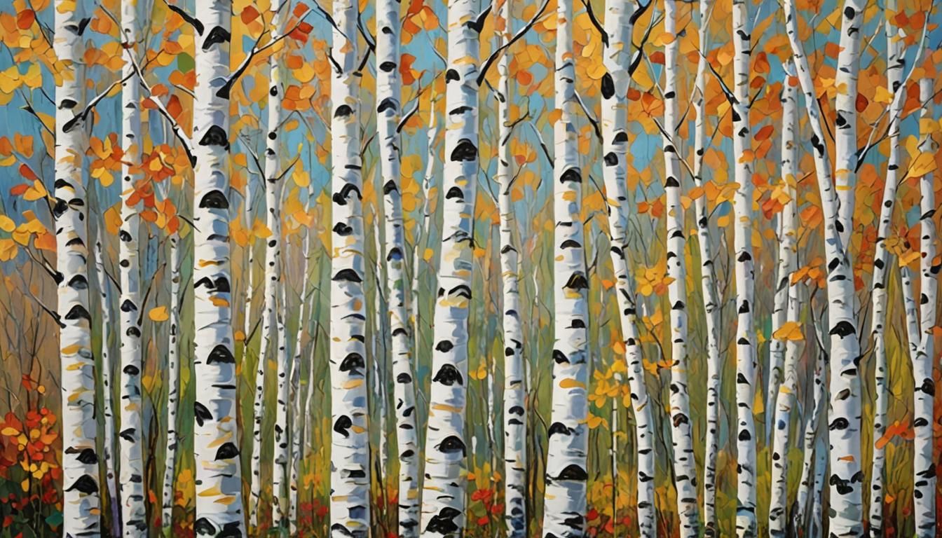 Paper Birch Forest - AI Generated Artwork - NightCafe Creator