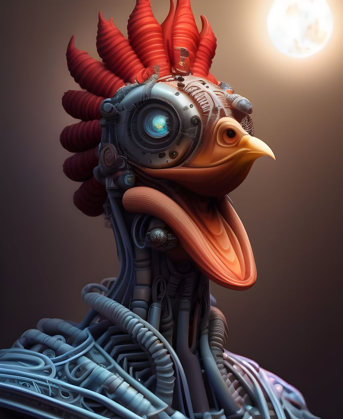 Cyborg Rooster - AI Generated Artwork - NightCafe Creator