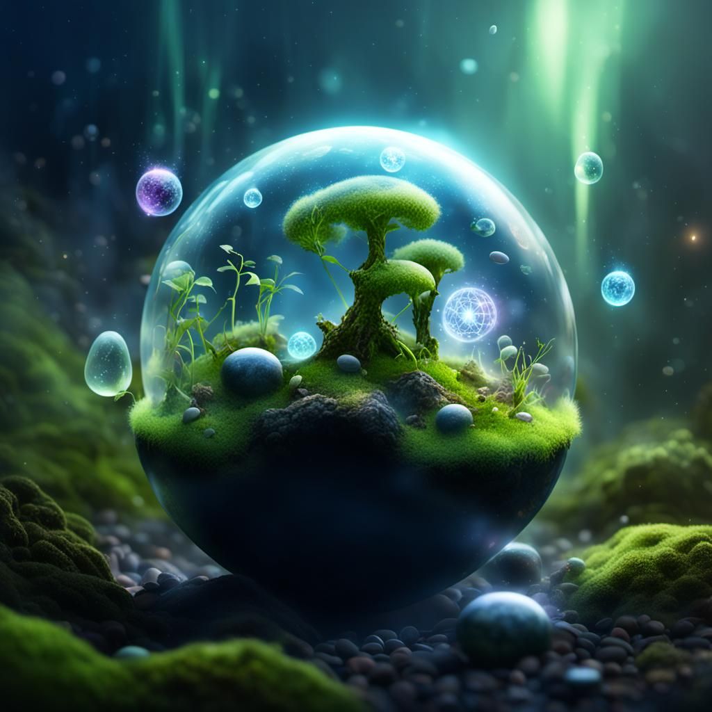 Mosses in Bubble - AI Generated Artwork - NightCafe Creator