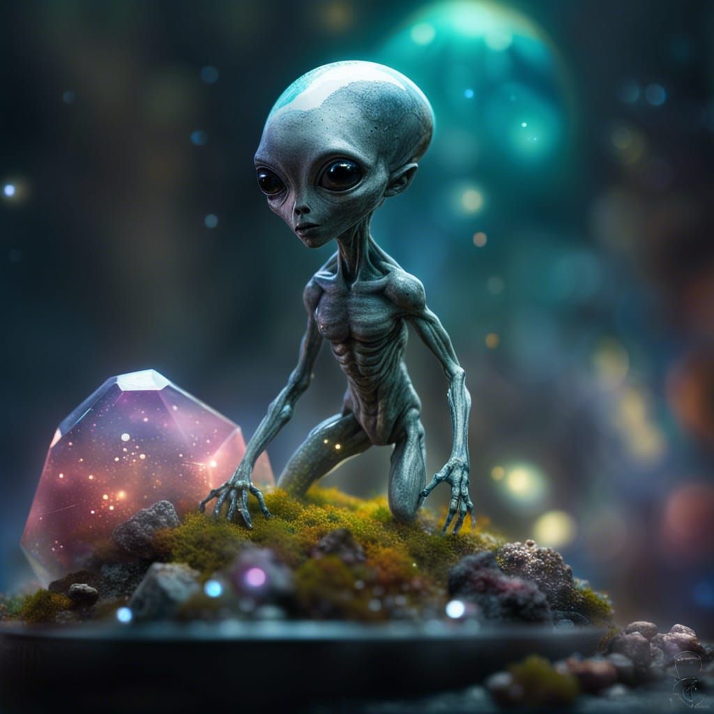 Tiny Strange Gray Alien - AI Generated Artwork - NightCafe Creator