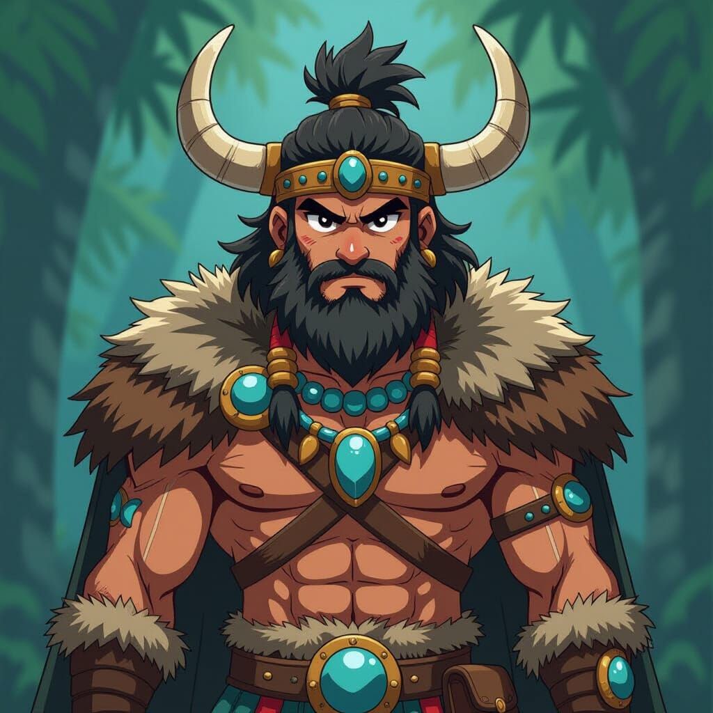 A male human anime prehistoric chieftain 2