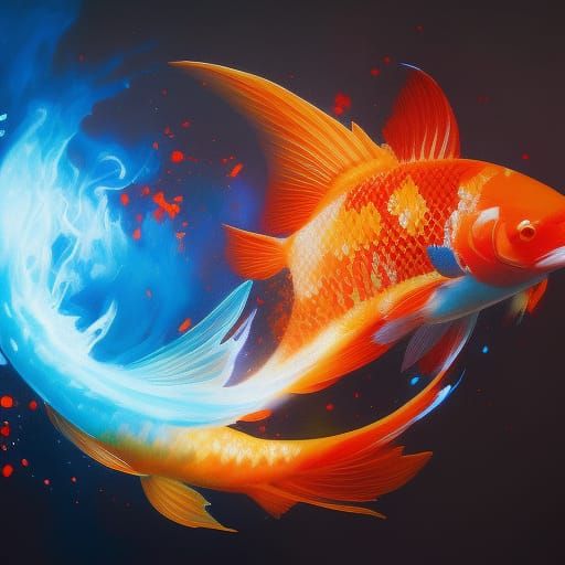 Flaming Koi - AI Generated Artwork - NightCafe Creator