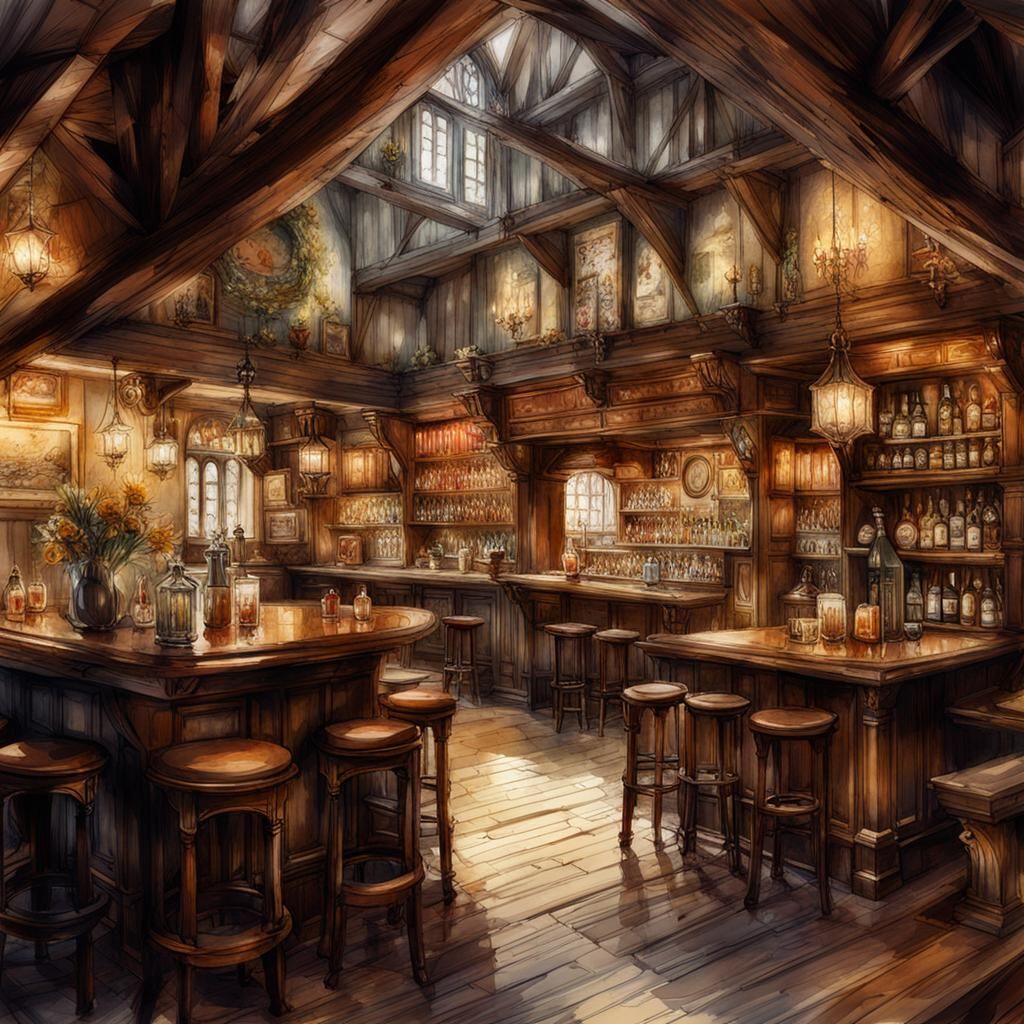 Medieval English pub - AI Generated Artwork - NightCafe Creator
