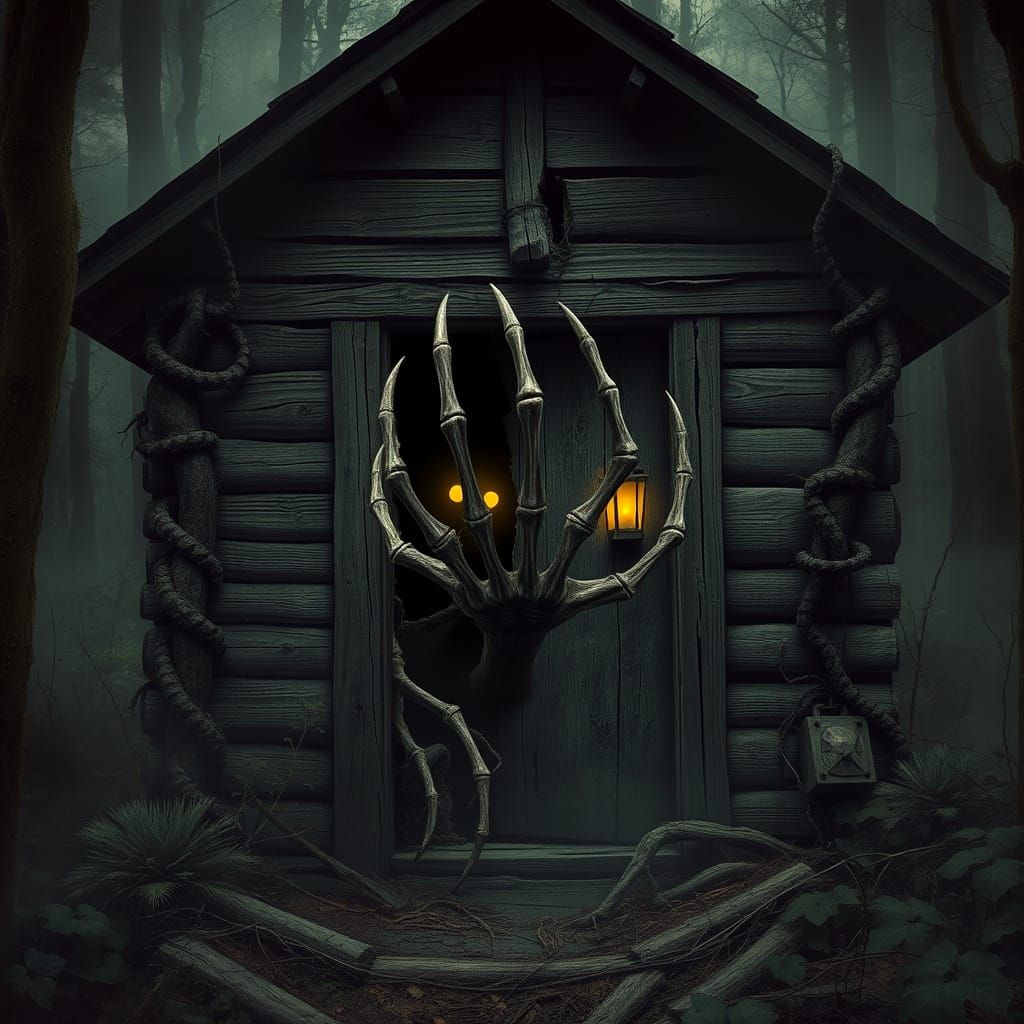 Haunted Cabin in the Woods with Malevolent Presenc... - AI Art