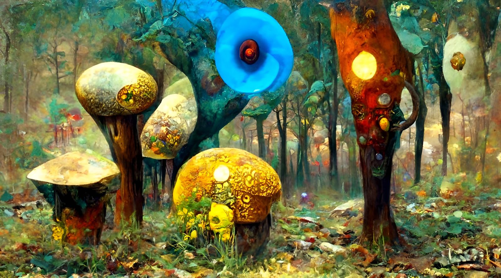 Zoom shroom room gloom - AI Generated Artwork - NightCafe Creator