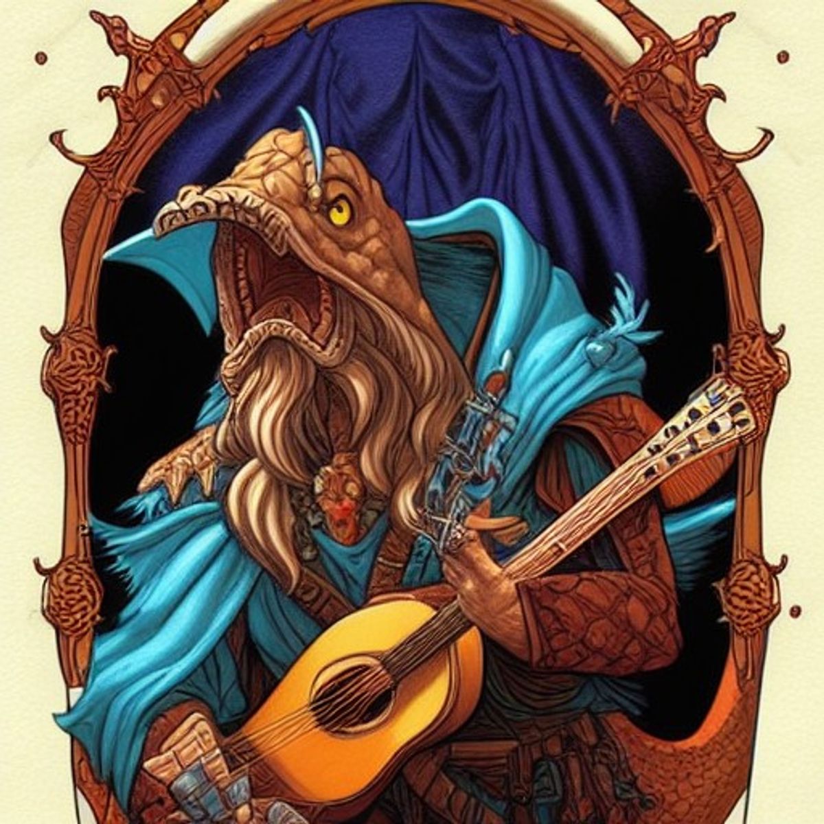 Bard with a dragon - AI Generated Artwork - NightCafe Creator