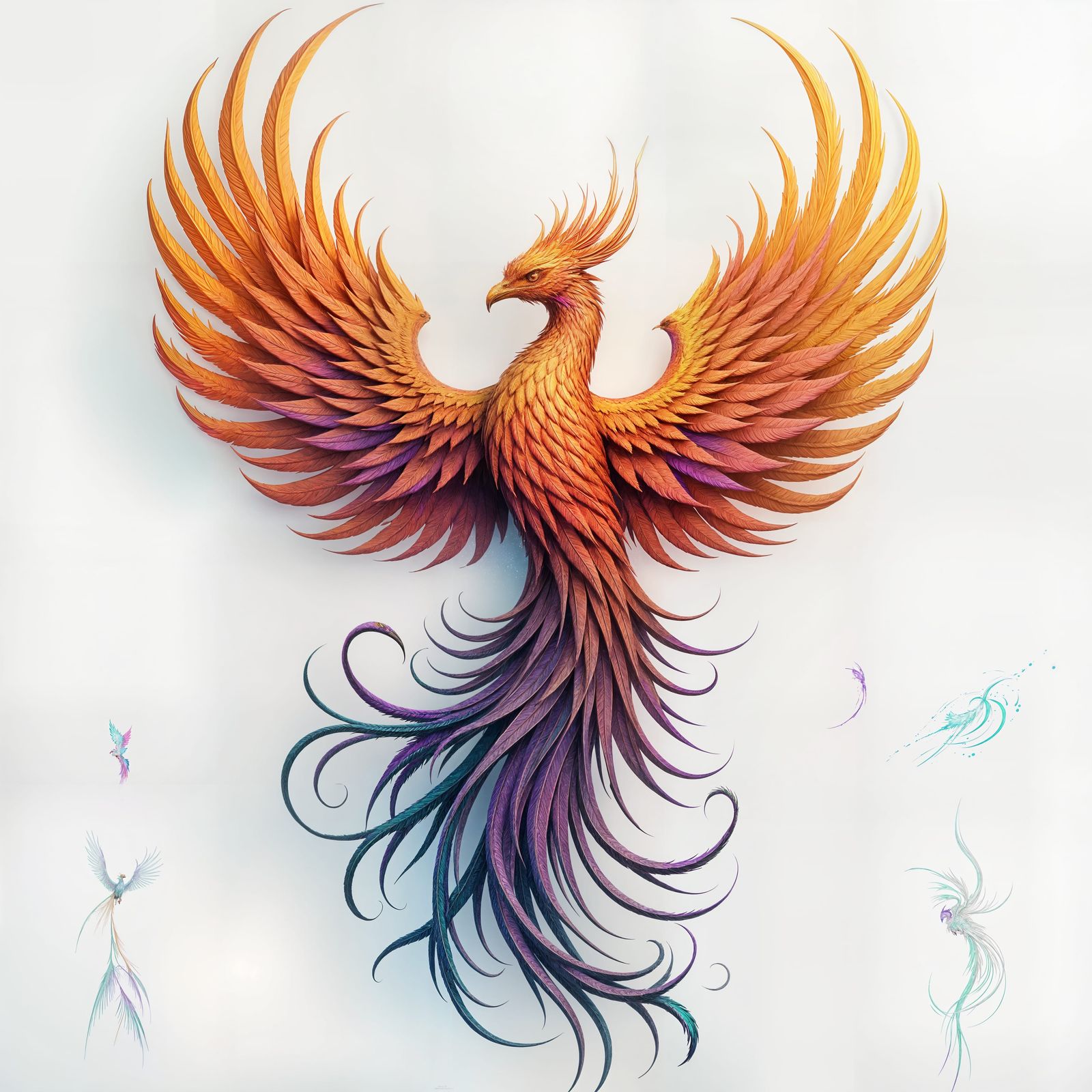 Hyper-Realistic Phoenix Tattoo in Vibrant, Fantasy... - AI Art