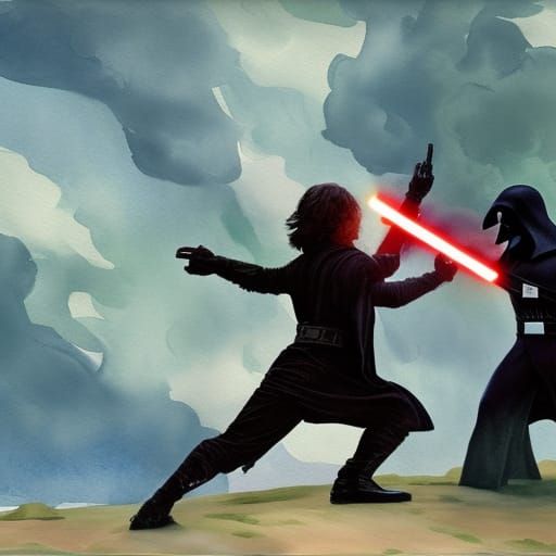 Luke Skywalker,s force ghost taunting Kylo Ren - AI Generated Artwork ...