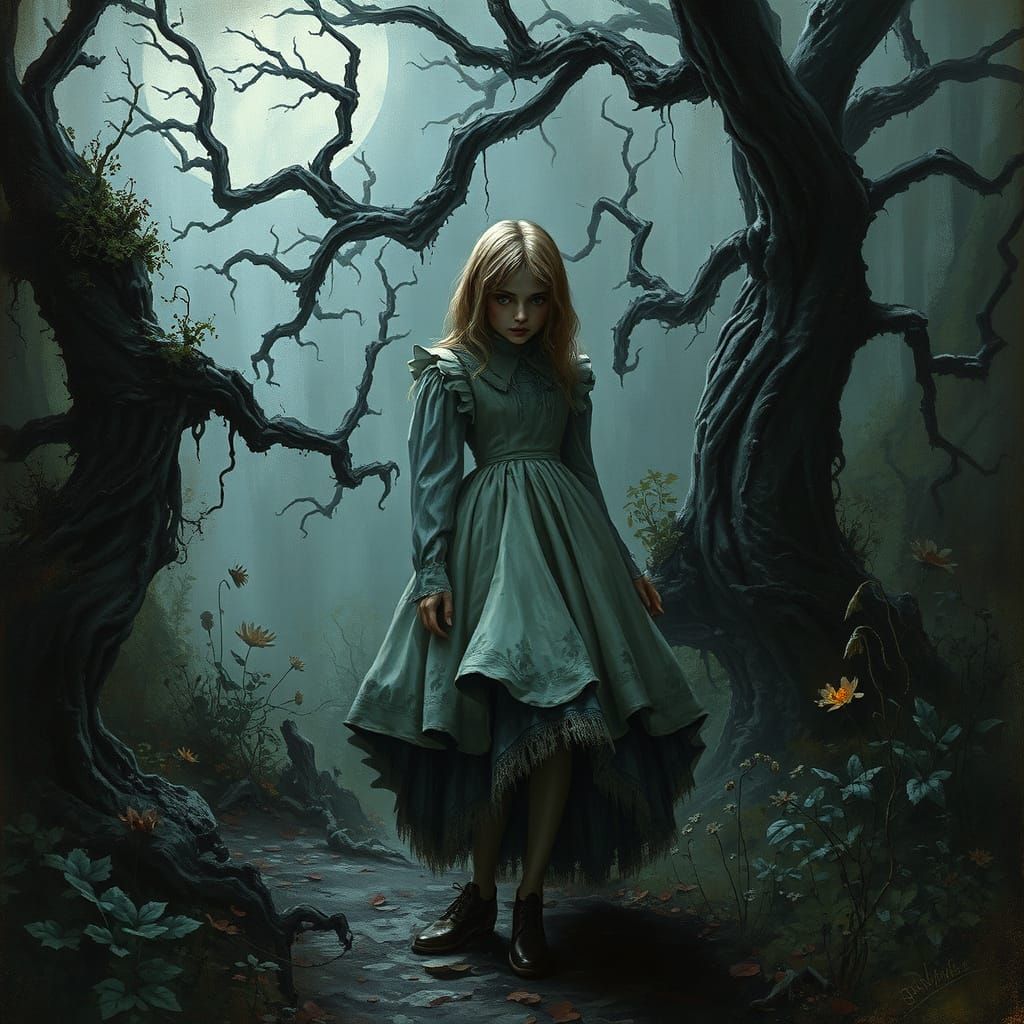 Ethereal Wonderland in Gothic Despair - AI Art