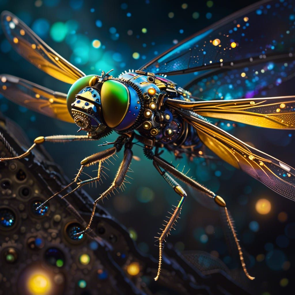 clockwork dragonfly - AI Generated Artwork - NightCafe Creator