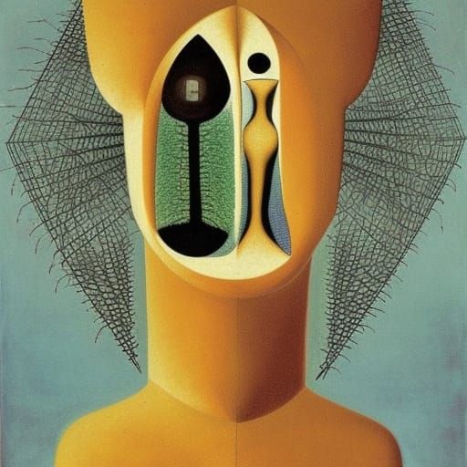 double exposure, superimposition of head and tree perfectly blended ...