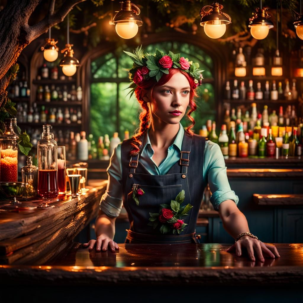 beautiful Bartender - AI Generated Artwork - NightCafe Creator