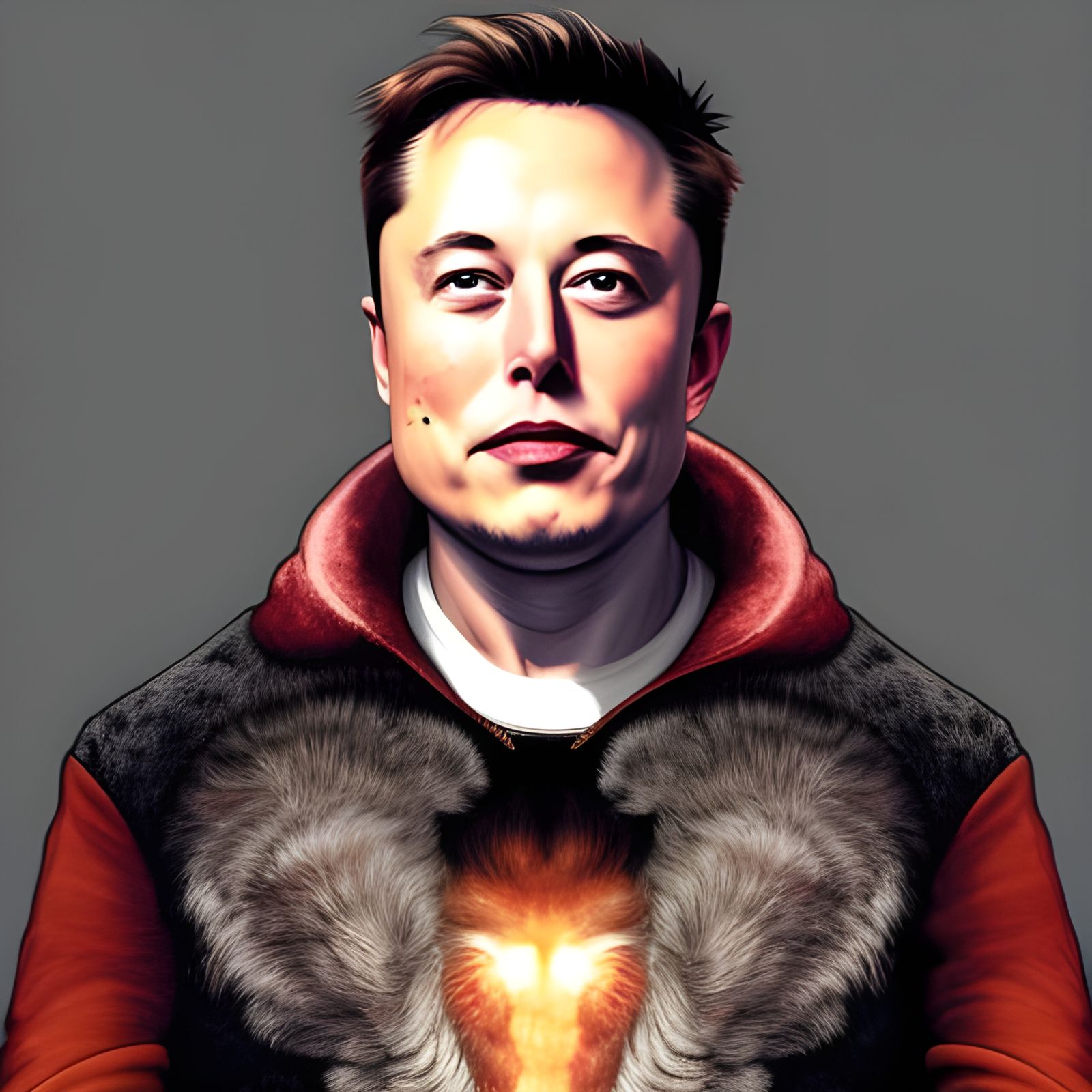 Elon Musk Wearing a volcanic jacket with fluffy fur on the collar - AI ...