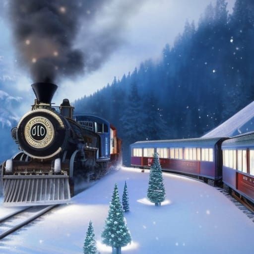 "The Polar Express" Cinematic Train, snowing, magical, fantasy ...