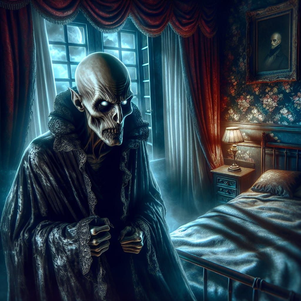 Insatiable Hunger - Vampire in Victorian Bedroom, Gothic Hor...