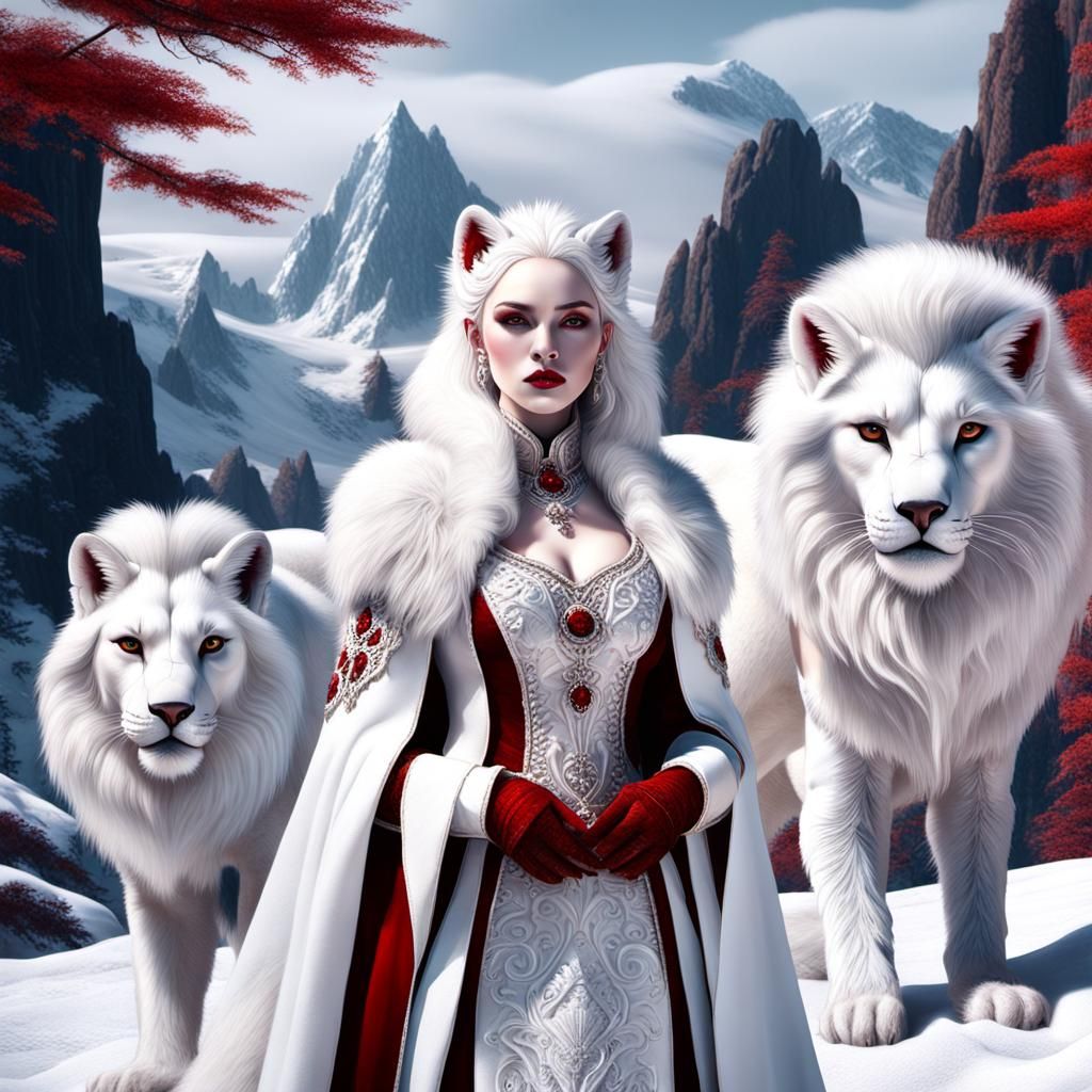 Wolf Lion Lady 2 - AI Generated Artwork - NightCafe Creator